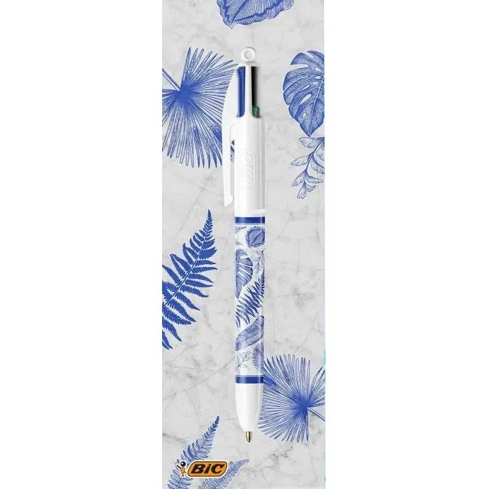 BIC ΣΤΥΛΟ ΜΕ ΤΕΣΣΕΡΑ (4) ΧΡΩΜΑΤΑ 4 COLOURS MESSAGES 1.0mm ΛΕΥΚΟ ΜΕ ΜΠΛΕ ...